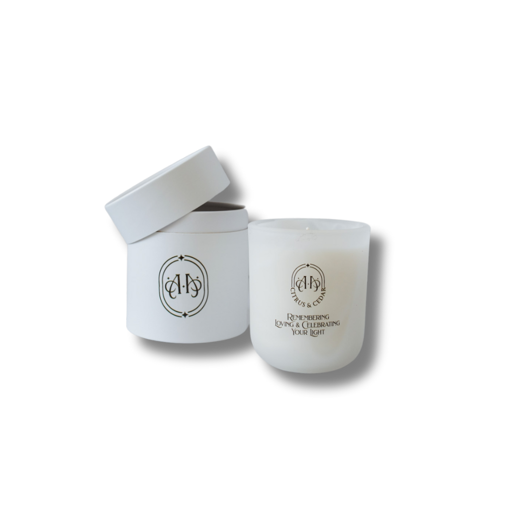 Remembrance Candle: Citrus & Cedarwood- VIP PRE-ORDER – Virtue Alchemy Candle Co.